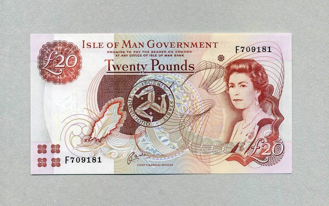 Isle of Man 20 Pounds 2000 Pick 45a unc/kassenfrisch | MA-Shops
