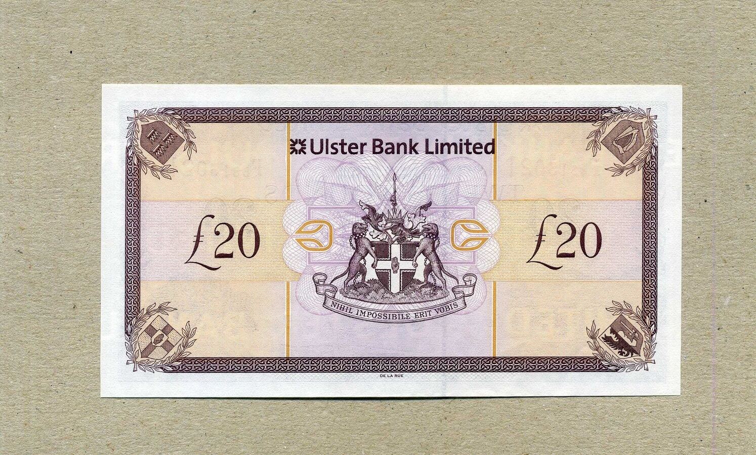 ULSTER BANK LIMITED 20 Pounds Sterling 01.1.2007 P.342a unc ...