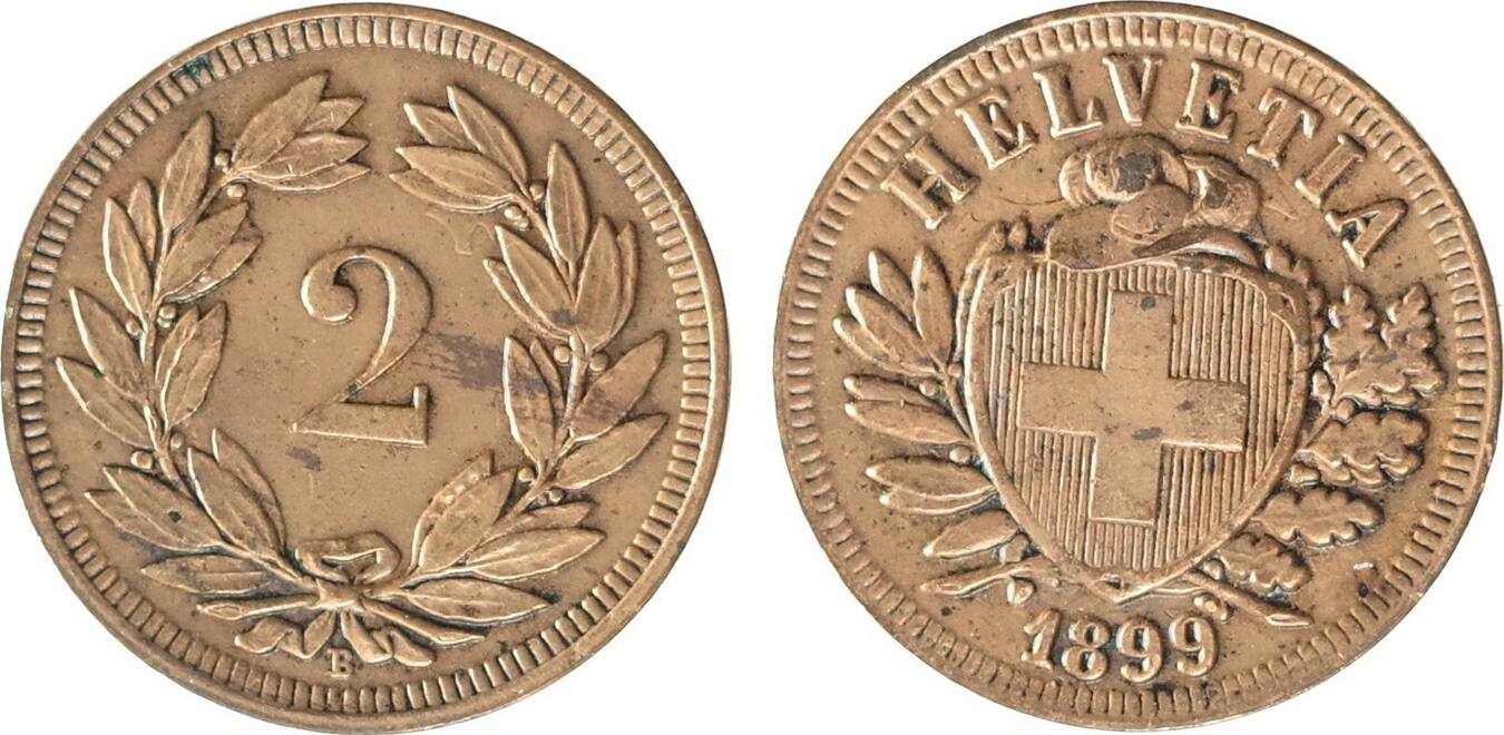 Schweiz 2 Rappen 1899 ss-vz | MA-Shops