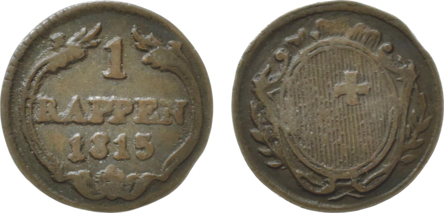 Schweiz Kanton Schwyz 1 Rappen 1815 vz | MA-Shops