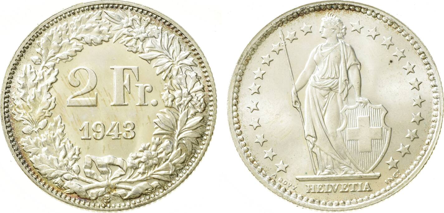 Schweiz 2 Franken 1943 unz | MA-Shops