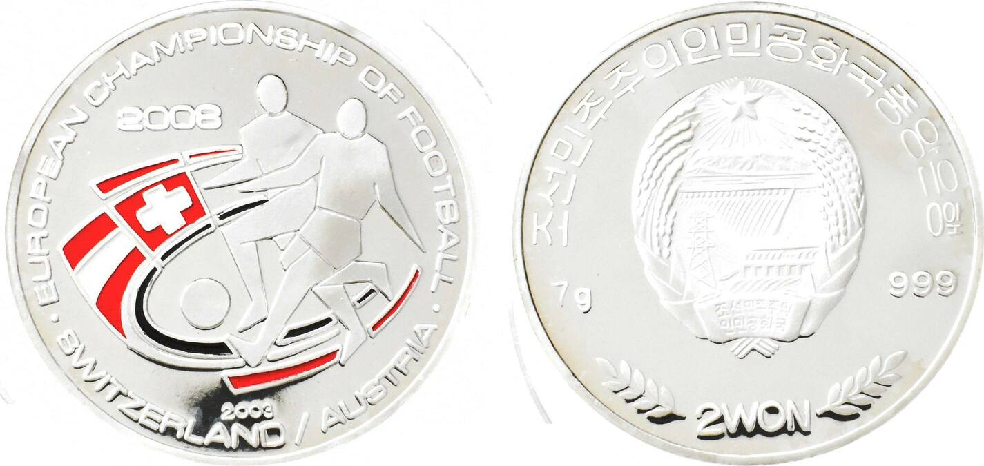 Nordkorea 2 Won 2003 FUSSBALL WM 2008 SCHWEIZ - ÖSTERREICH pp | MA-Shops