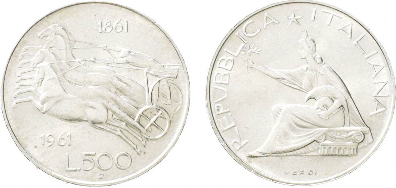 500 Lire 1961 100 Jahre Einigung Italiens unz | MA-Shops