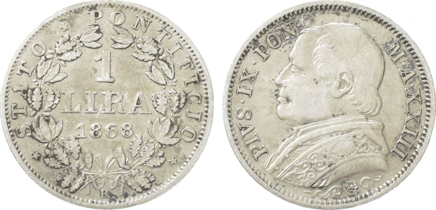 Vatikan 1 Lire 1868 R Pius IX (1846-1878) ss | MA-Shops