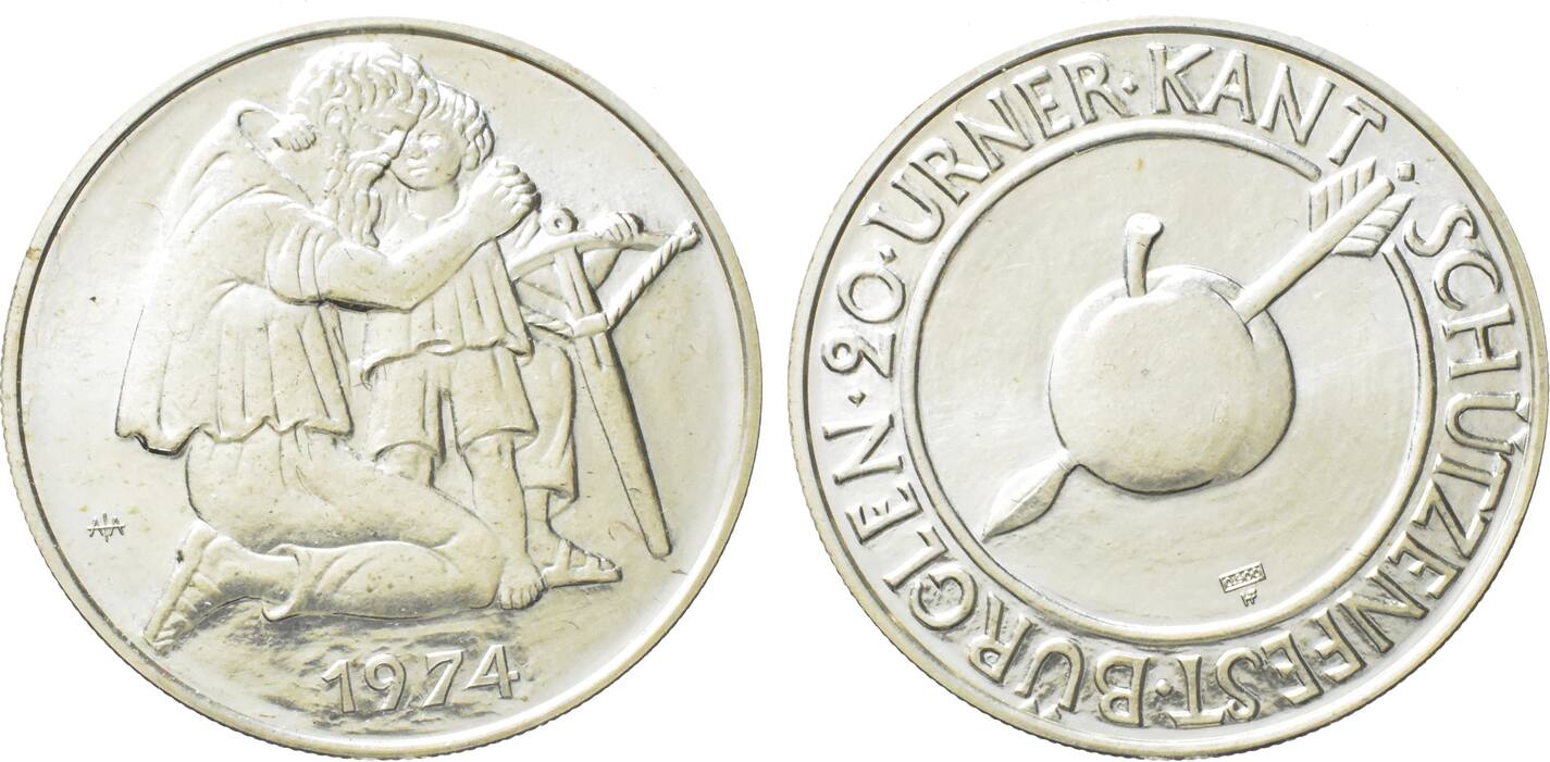 Schweiz Medaille 1974 Uri Kant. Schützenfest Bürgeln unz | MA-Shops