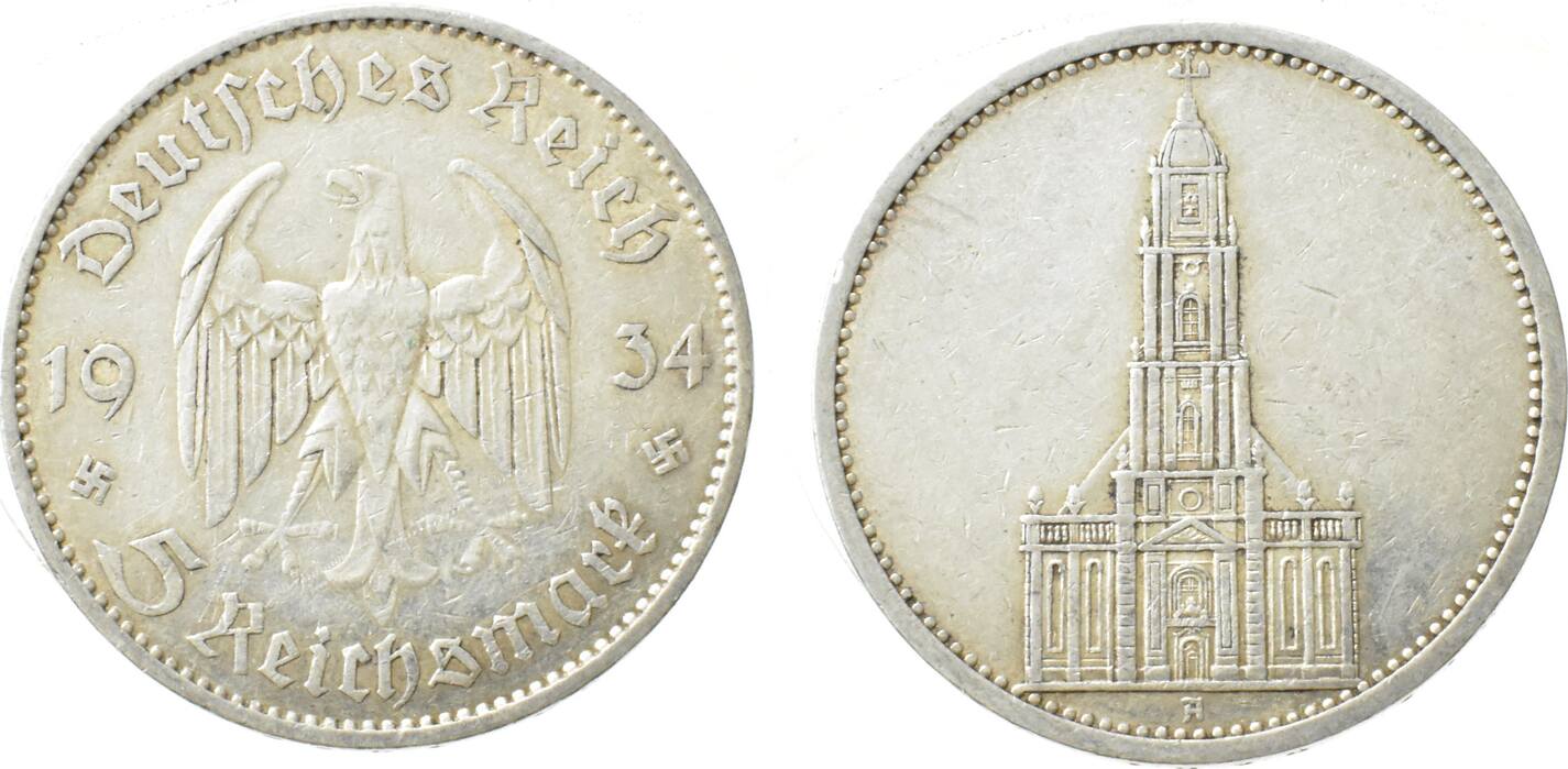 Deutschland 5 Reichsmark 1934 A Garnisonskirche ohne Datum ss | MA-Shops