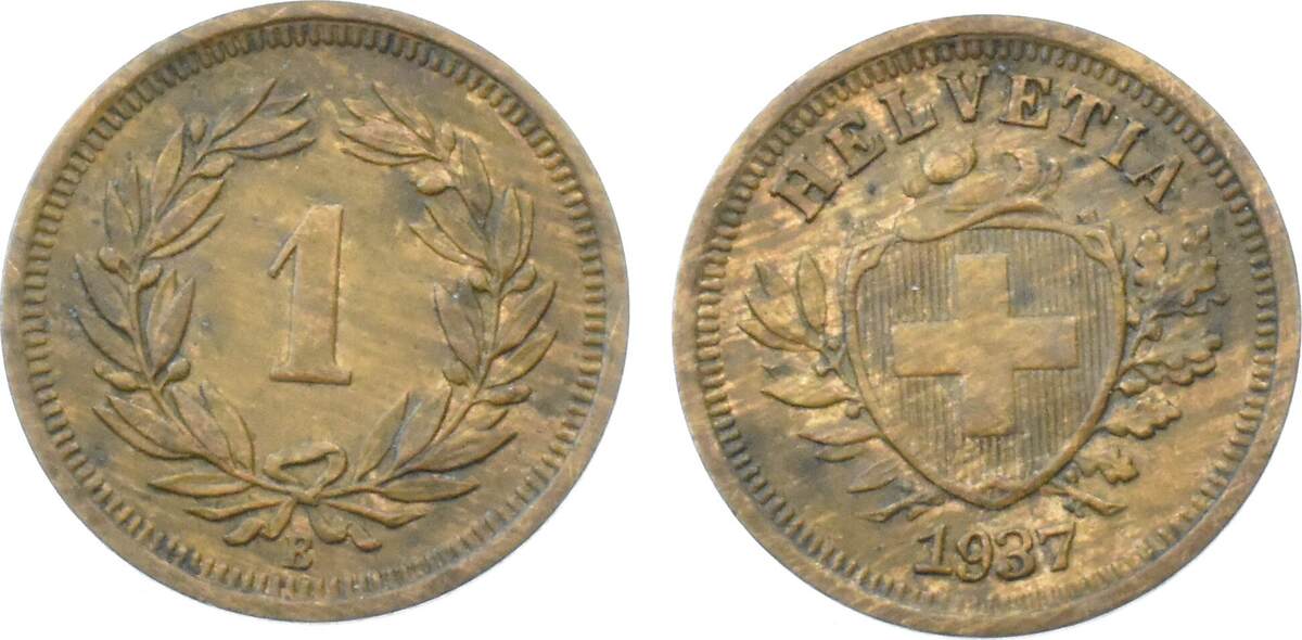 Schweiz 1 Rappen 1937 ss | MA-Shops