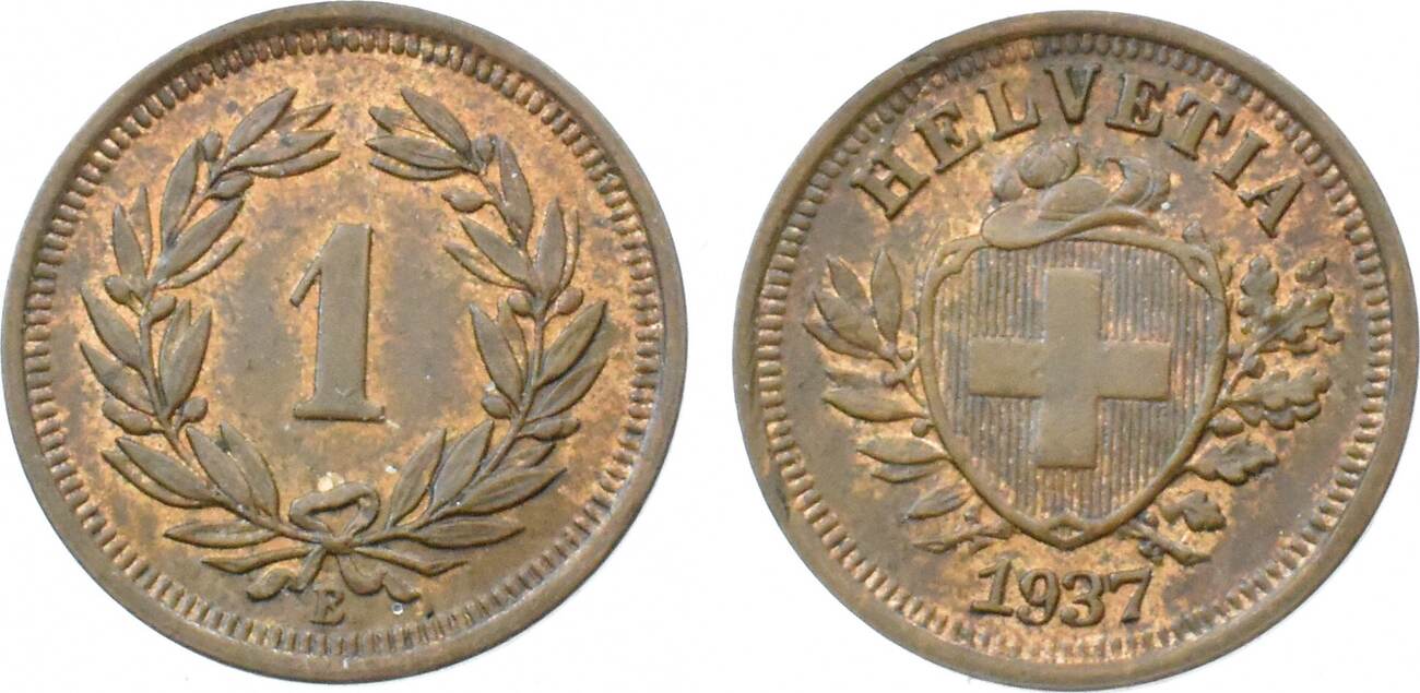 Schweiz 1 Rappen 1937 vz | MA-Shops