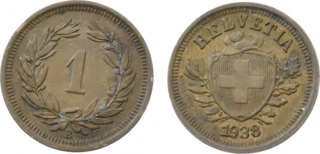 Schweiz 1 Rappen 1938 vz | MA-Shops