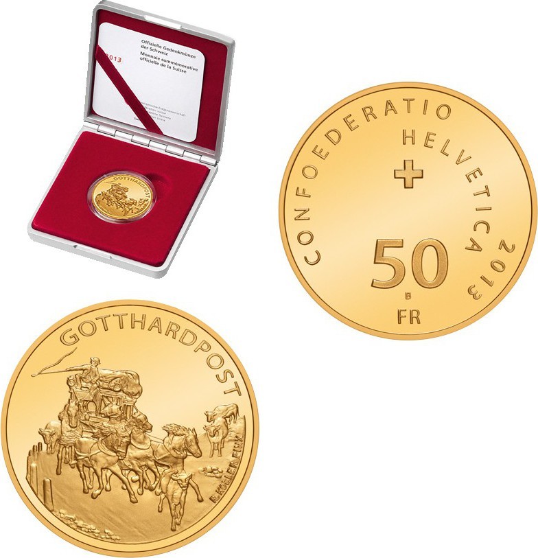 Schweiz 50 Franken 2015 Gotthardpost 55 | MA-Shops