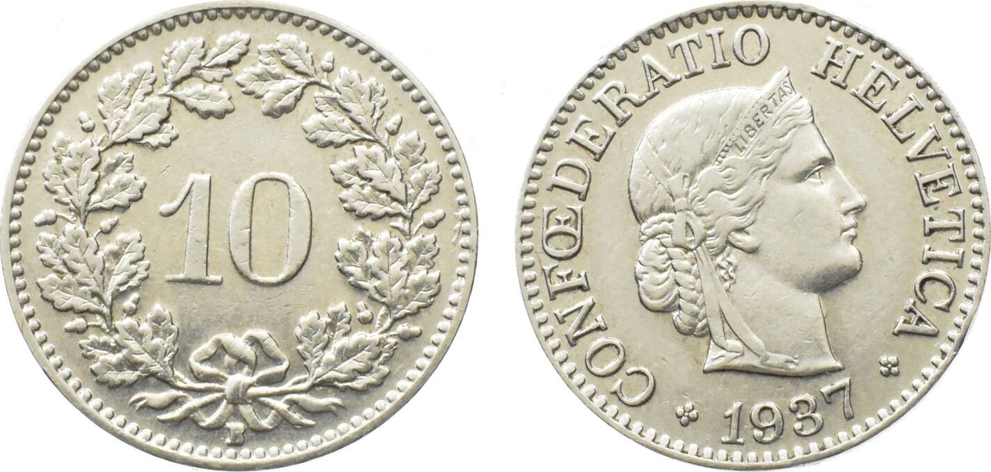 Schweiz 10 Rappen 1937 vz | MA-Shops