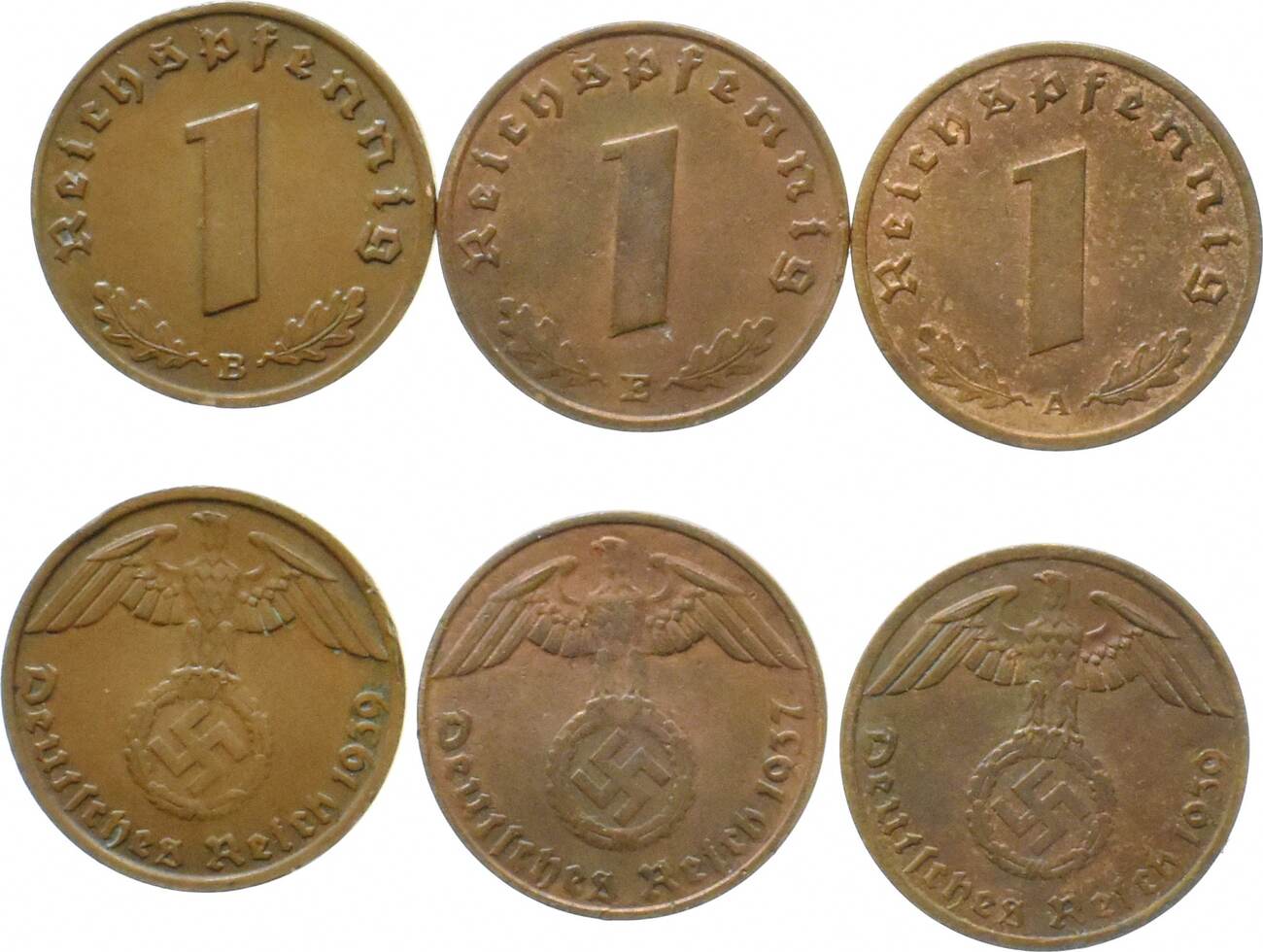 Deutschland 1937, 39 Lot von 3 X 1 Pfennig vz | MA-Shops