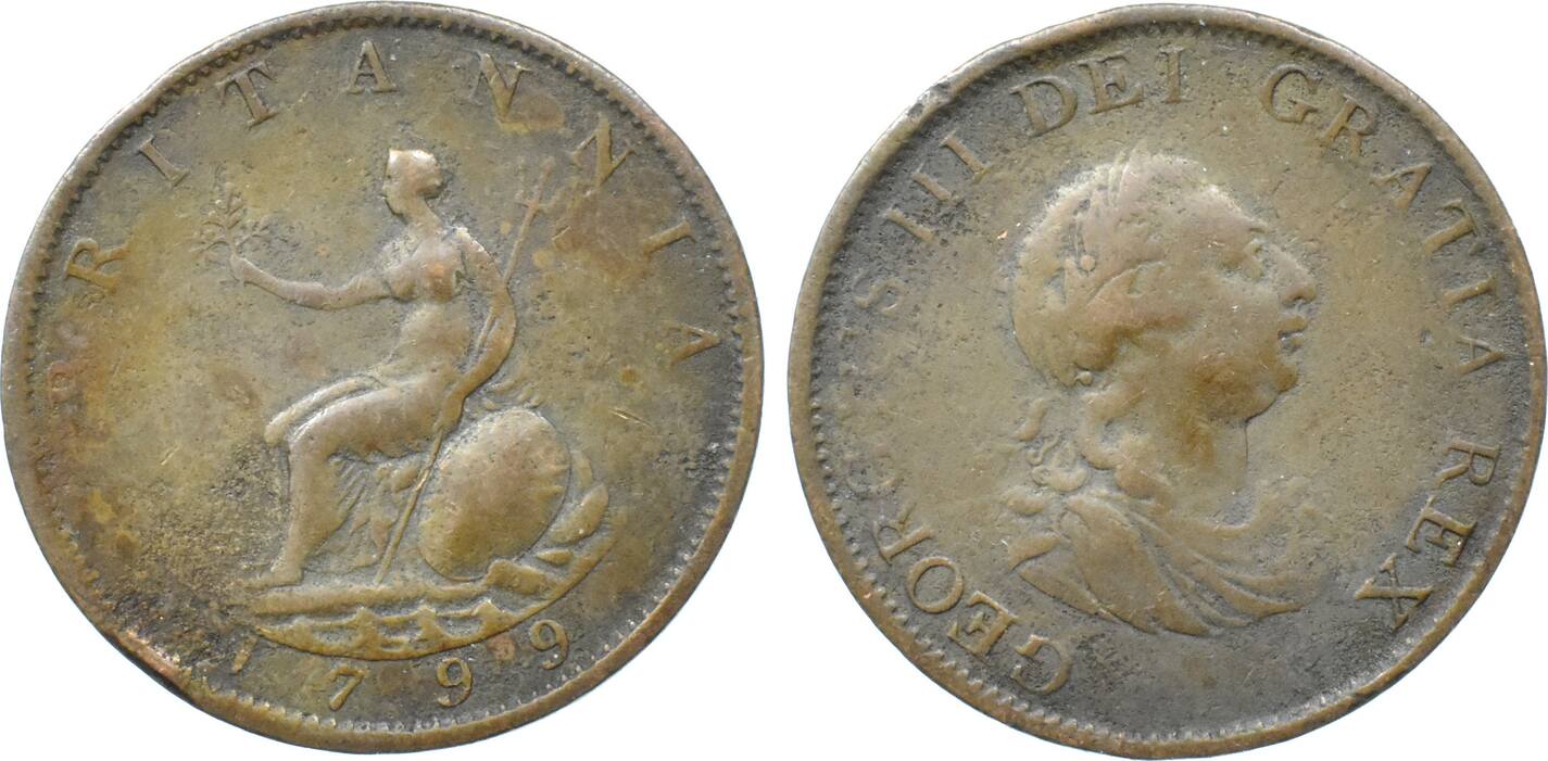 Grossbritannien 1/2 Penny 1799 Georg III. (1760 - 1820) ss | MA-Shops
