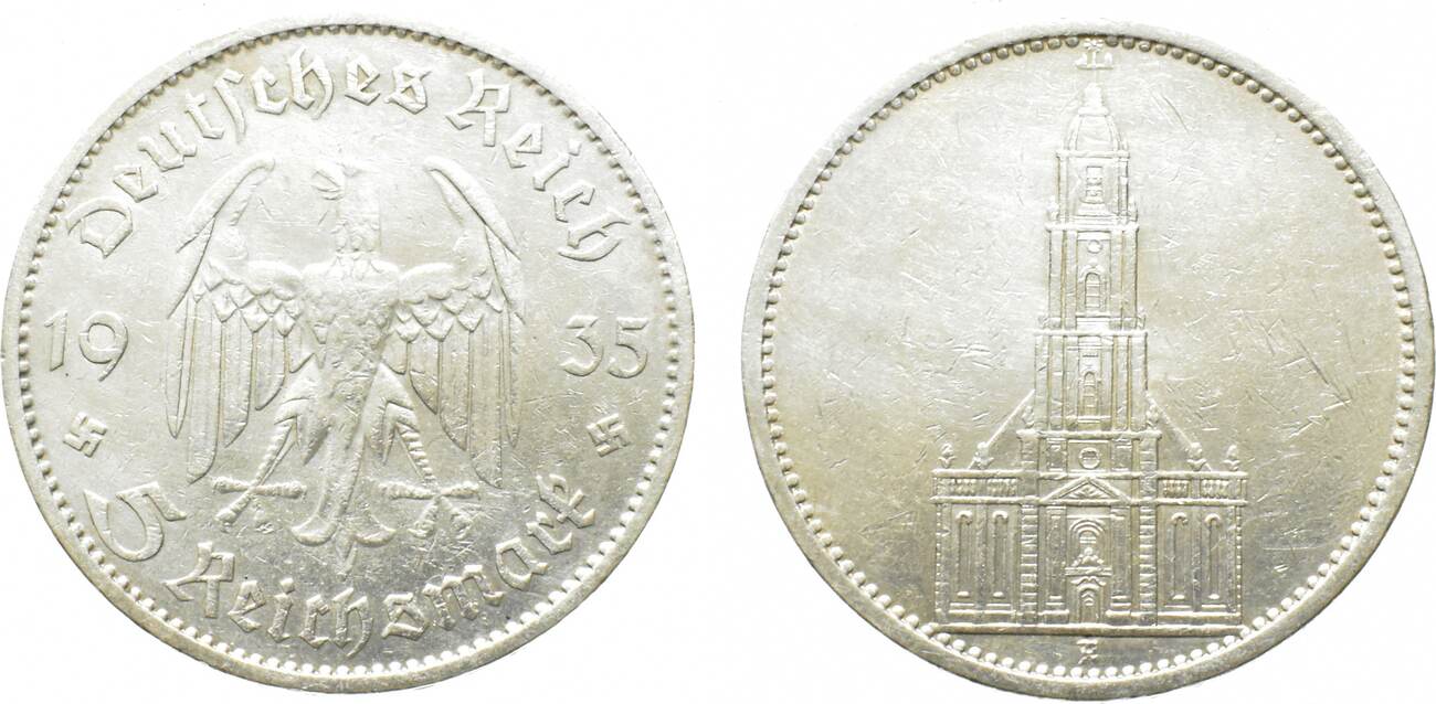 Deutschland 5 Reichsmark 1934 F Garnisonskirche ohne Datum -ss | MA-Shops