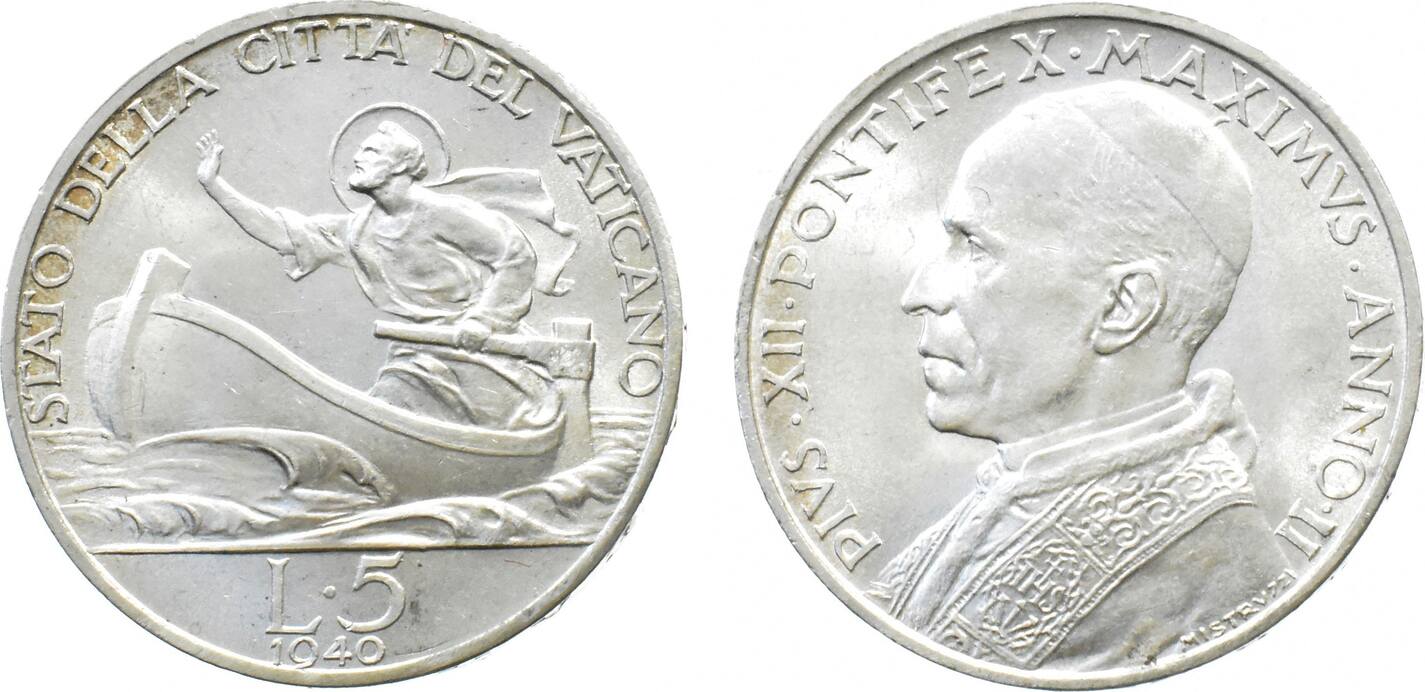 Vatikan 5 Lire 1940 Pio XII. (1939-1958) unz | MA-Shops