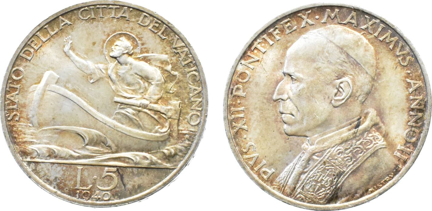 Vatikan 5 Lire 1940 Pio XII. (1939-1958) unz | MA-Shops