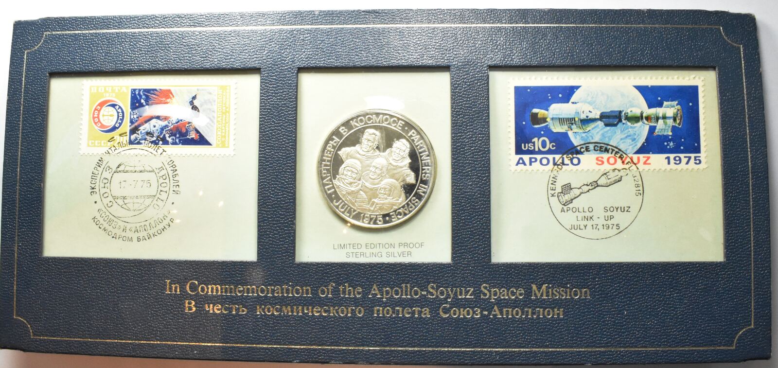 Silber Medaille 1975 Apollo-Soyuz Briefmarken USA CCCP NASA pp | MA-Shops