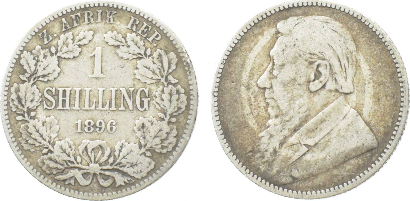 Südafrika 1 Schilling 1896 Paul Kruger, Zuid Afrikanische Republik ss ...