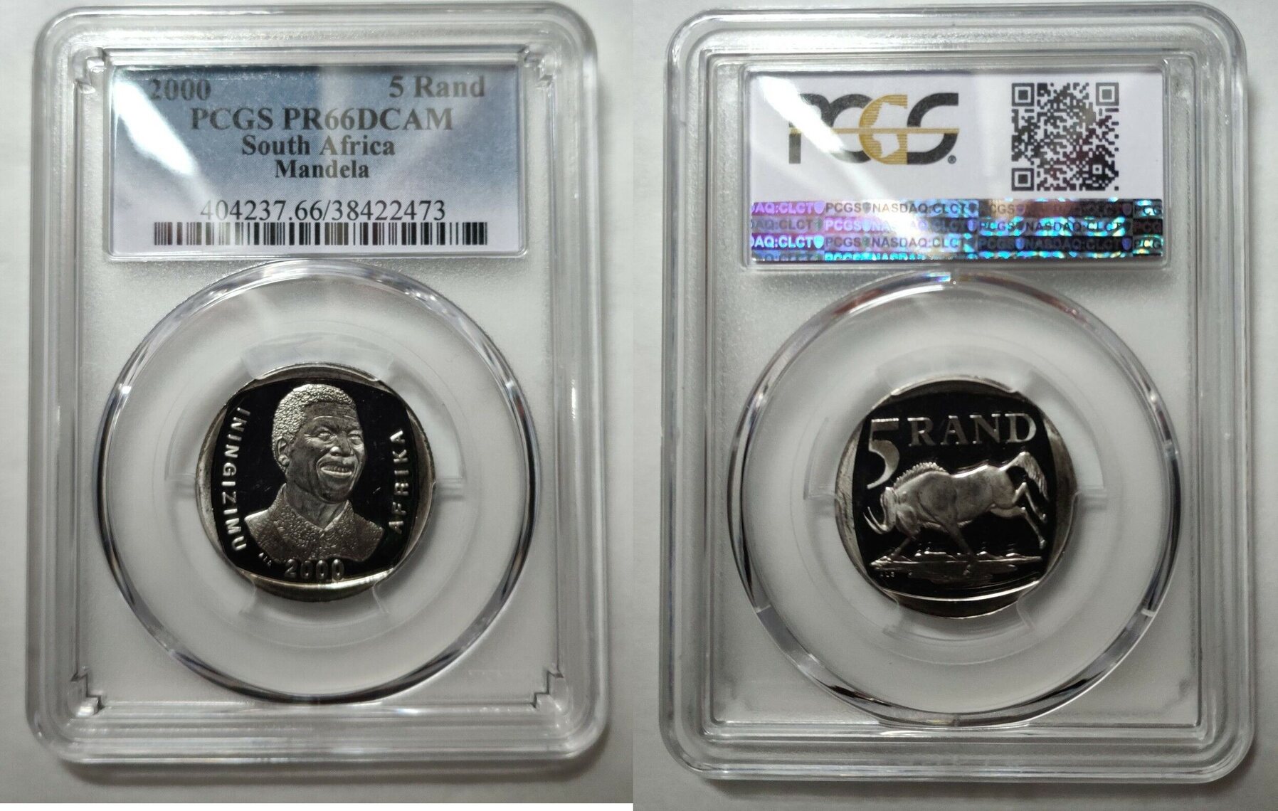 5 RAND SOUTH AFRICA PROOF COIN 2000 YEAR NELSON MANDELA KM#230 PCGS PR66DCAM | MA-Shops