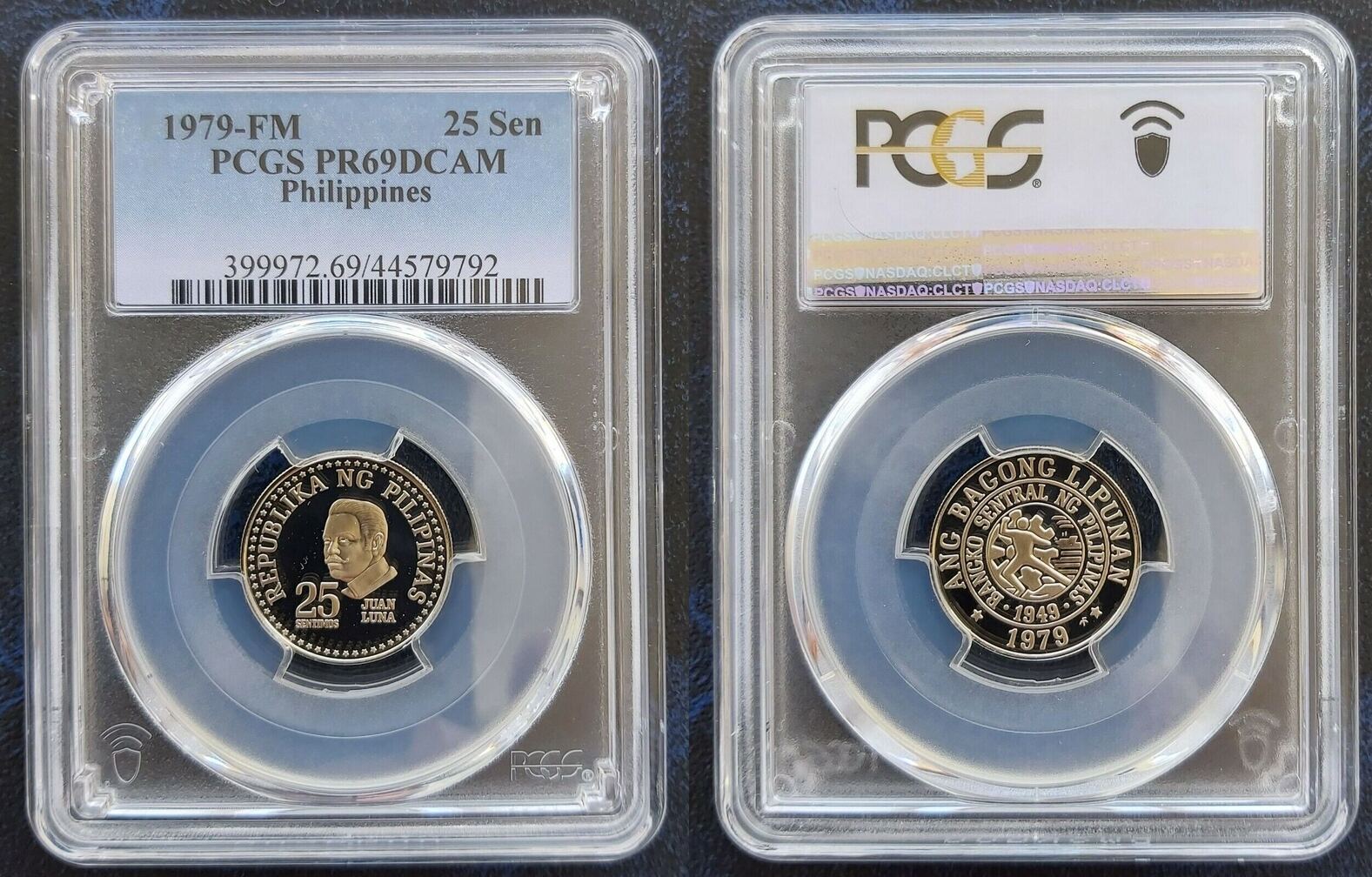 25 SENTIMOS 1979 PHILIPPINES PROOF COIN YEAR KM#227 PCGS GRADING PR69 ...