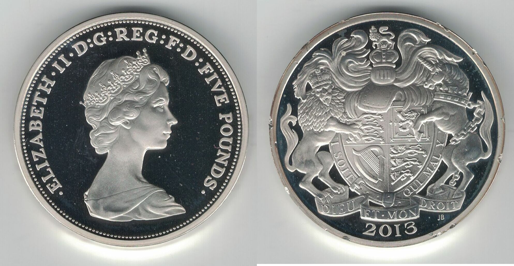 5 POUNDS 2013 UK UNITED KINGDOM £ SILVER PROOF COIN Sp#L29 PIEDFORT 2nd ...