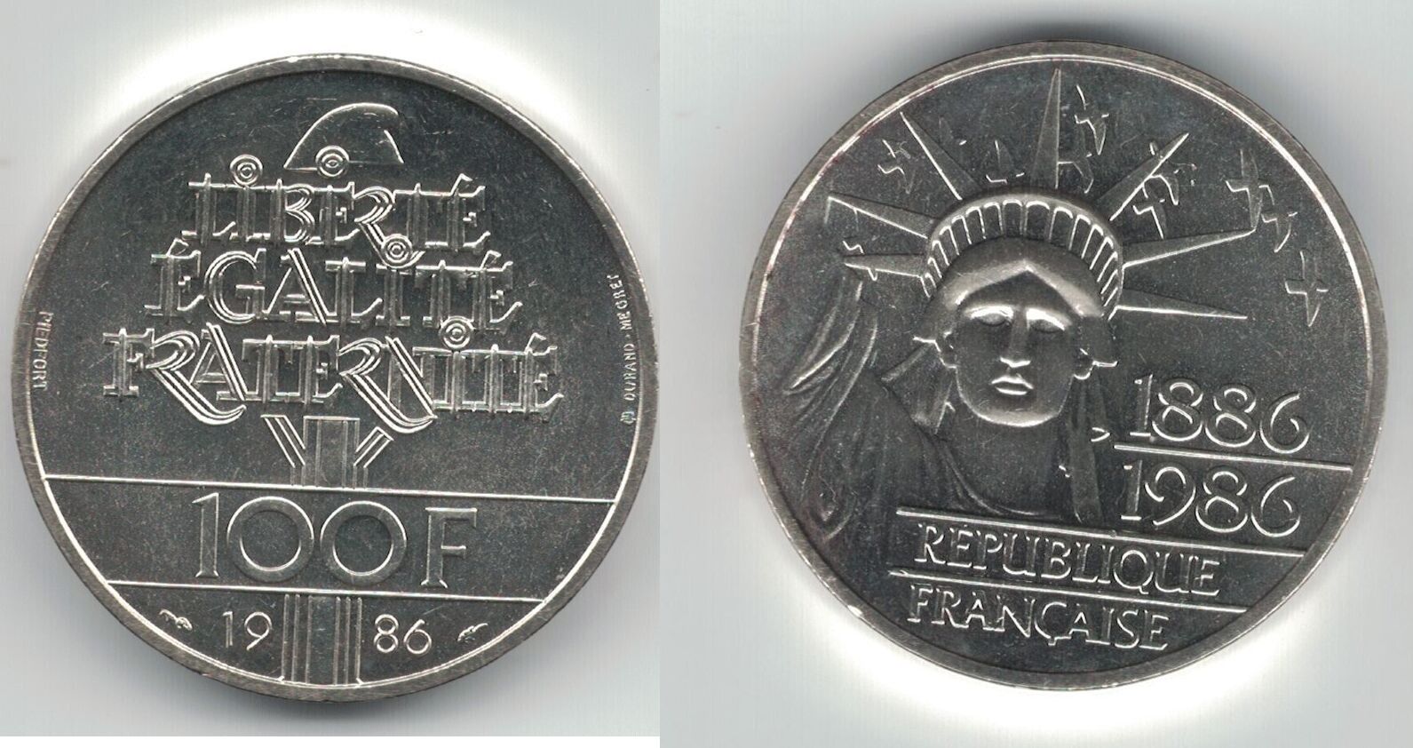 100 FRANCS 1986 FRANCE SILVER PIEDFORT UNC COIN YEAR KM#P972 PIEFORT ...