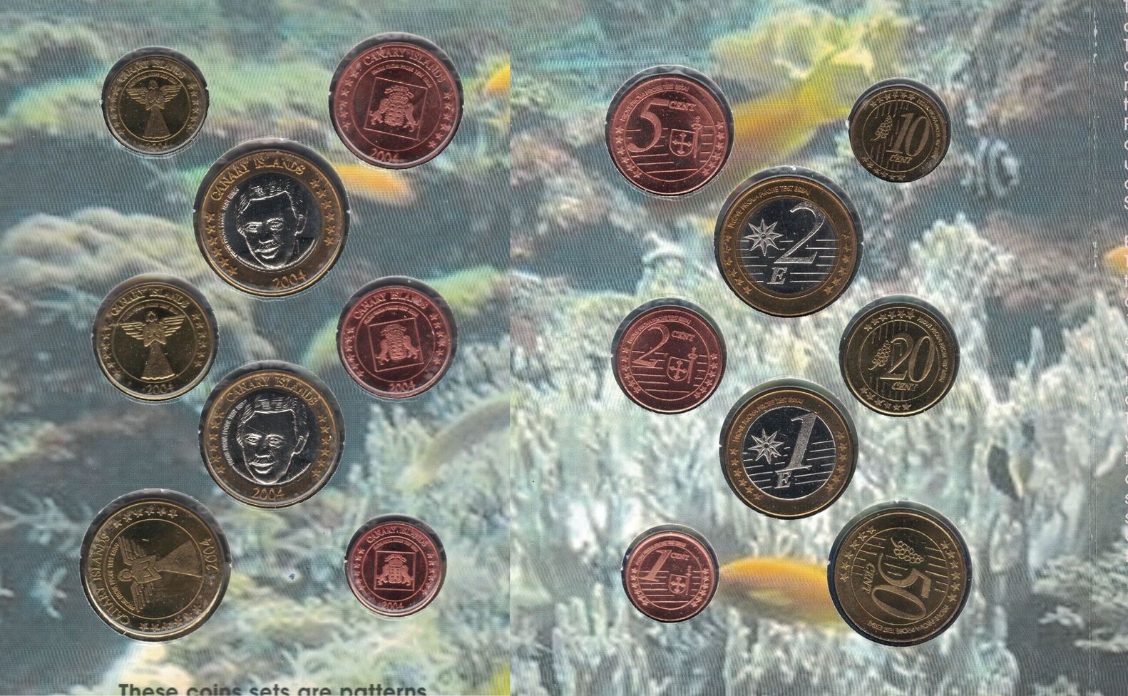 2004 CANARY ISLANDS PROBE PATTERN ESSAI 8 DIF SET 0.01- 2 EUROP YEAR ...