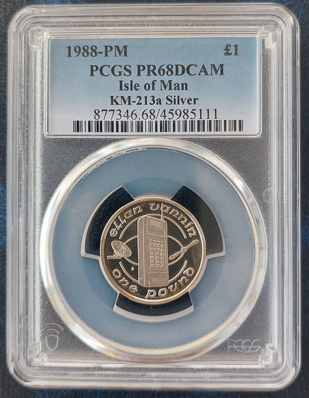 1 POUND 1988 ISLE OF MAN SILVER PROOF COIN KM#213a PCGS PR68 MOBILE TOP ...