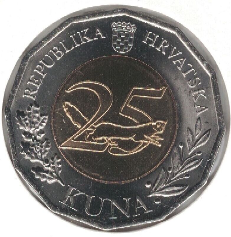25 KUNA 2019 CROATIA BIMETAL UNC COIN YEAR ZAGREB UNIVERSITY | MA-Shops