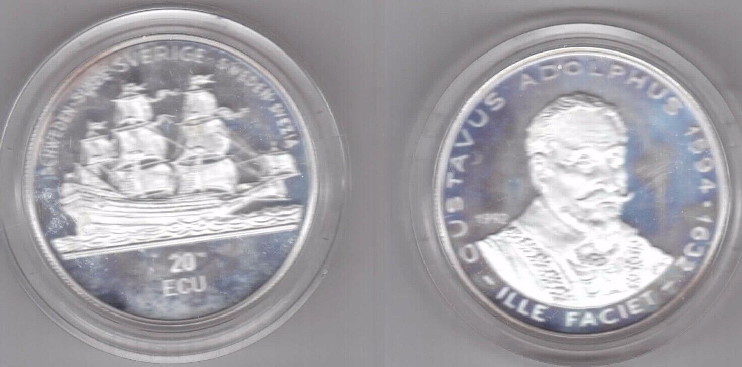 20 ECU 1992 SWEDEN - SILVER UNC COIN YEAR SHIP ILLE FACIET | MA-Shops