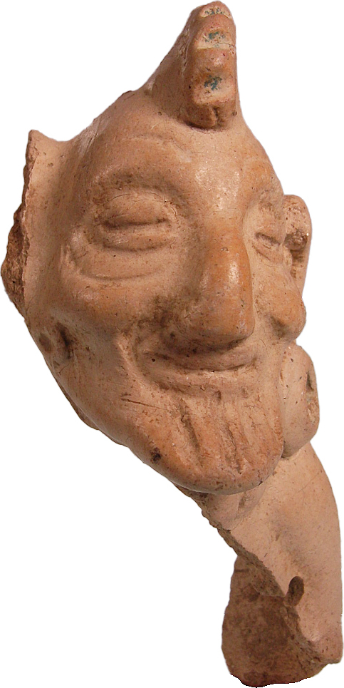 Präkolumbisch Kopf Keramik Fragment verziert, Inka Maja, Tumaco-La ...