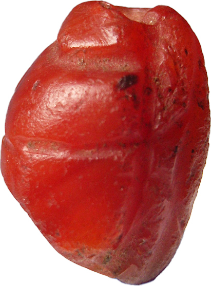 Ägyptischer Skarabäus Schmuckanhänger mit Reiter Verzierung aus Karneol ...