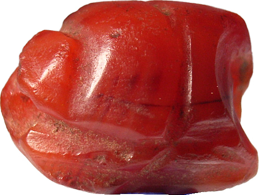 Ägyptischer Skarabäus Schmuckanhänger mit Reiter Verzierung aus Karneol ...