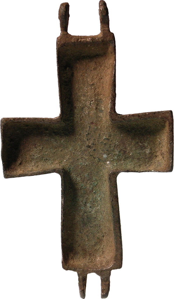 Großer byzantinischer Kreuzanhänger, RELIQUIENKREUZ mit Heligen ...