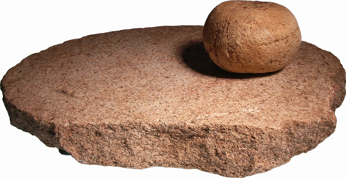 Neolithischer Mahlstein und Reibstein aus Granit Steinzeit Sammlung ...