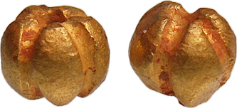 SELTENHEIT: 2 Römische GOLD Schmuckperlen in Körnerform, römisch ...