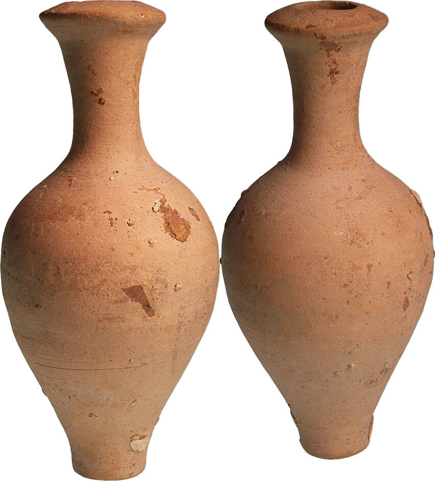 Römisches Salbgefäß, Unguentarium aus Keramik, Gefäß für Öle und Salben ...