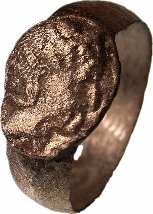 SENATORENRING Römischer Siegelring aus Silber mit Senator Kaiser ANTIKE ...