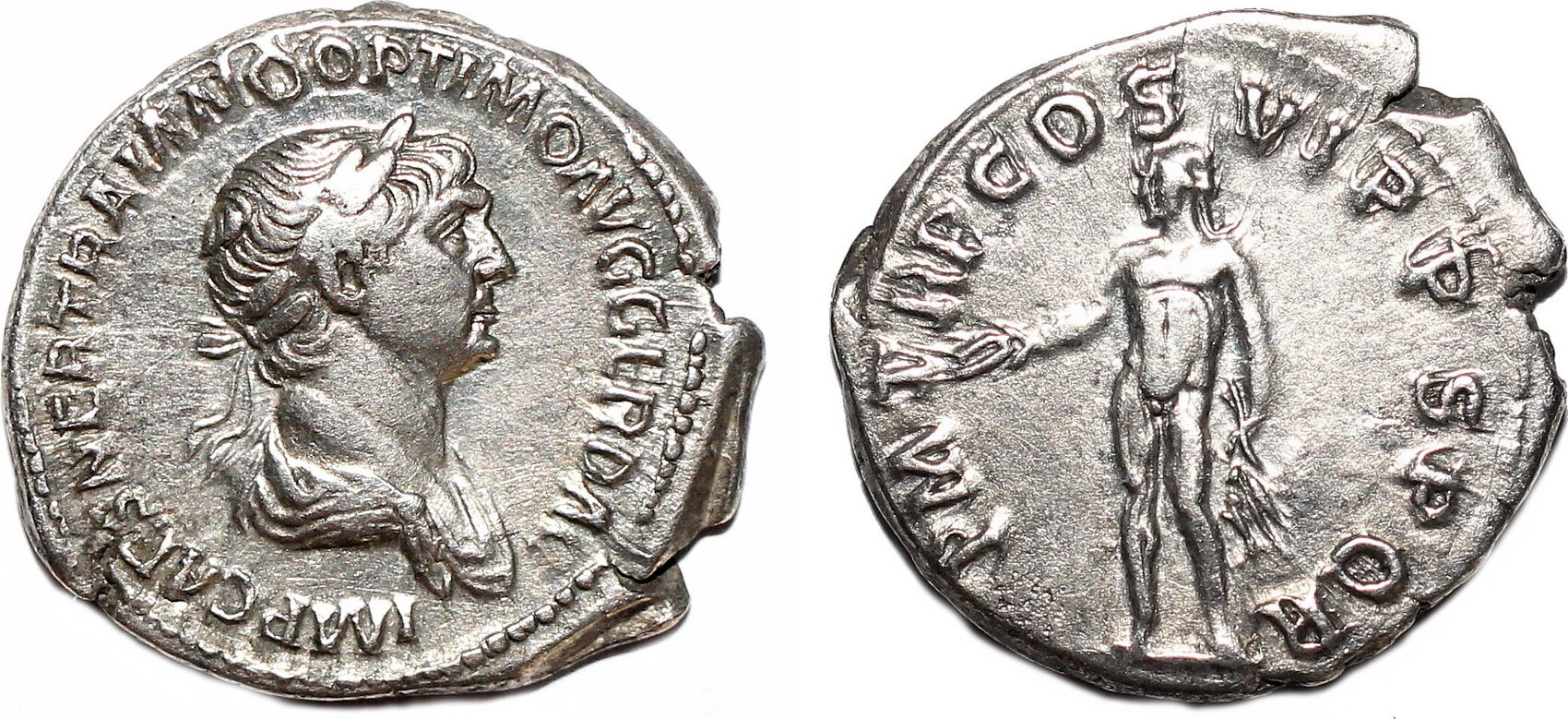 Roman Empire AD 114-117 TRAJAN AR Denarius. EF/EF-. Genius - SPQR ...
