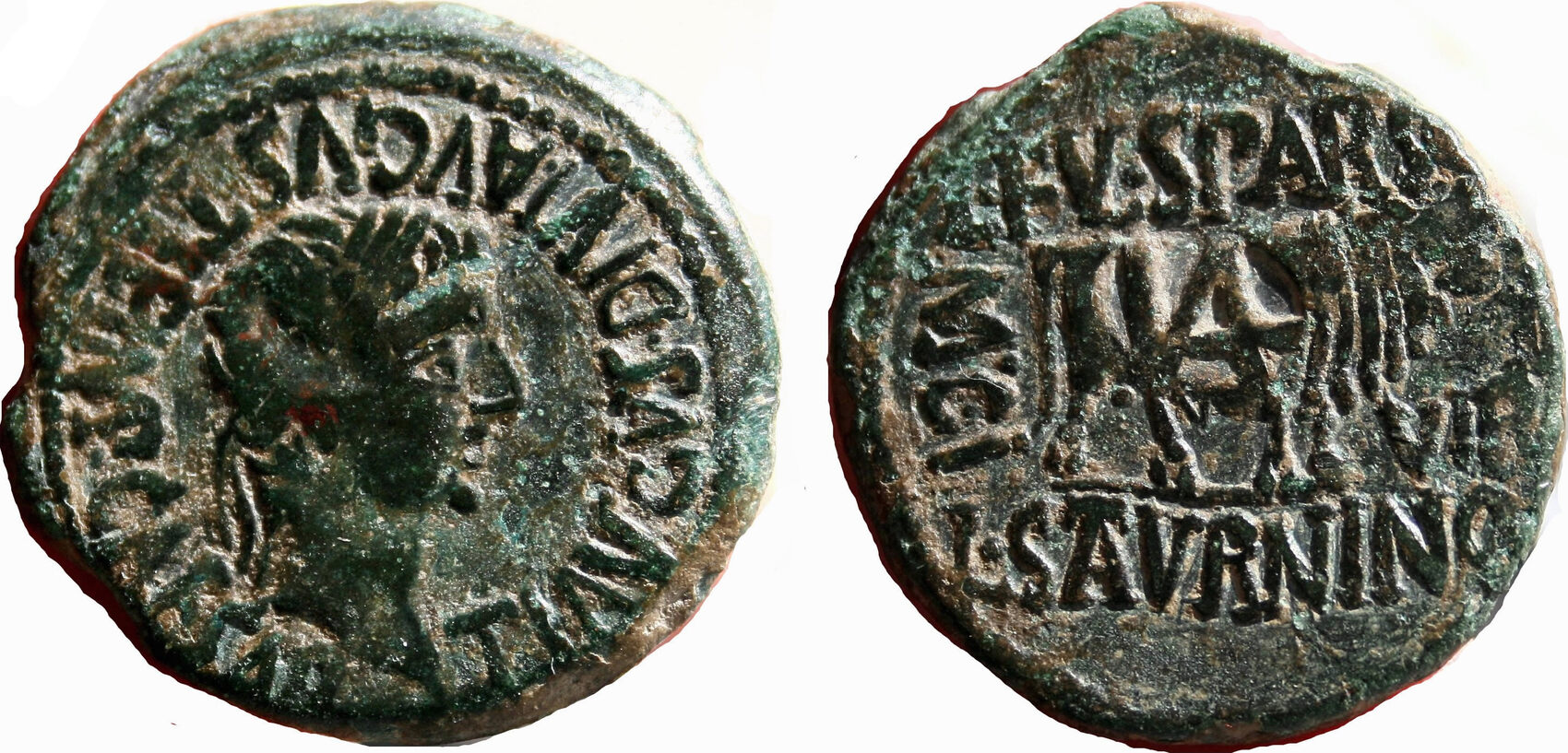 Roman Empire AD 14-37 TIBERIUS AE As. EF-. Superb Countermark VAL. VERY ...