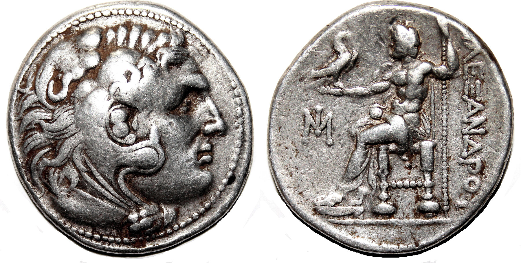 Greek circa 295-270 BC ALEXANDER III the Great AR Tetradrachm. VF+ ...