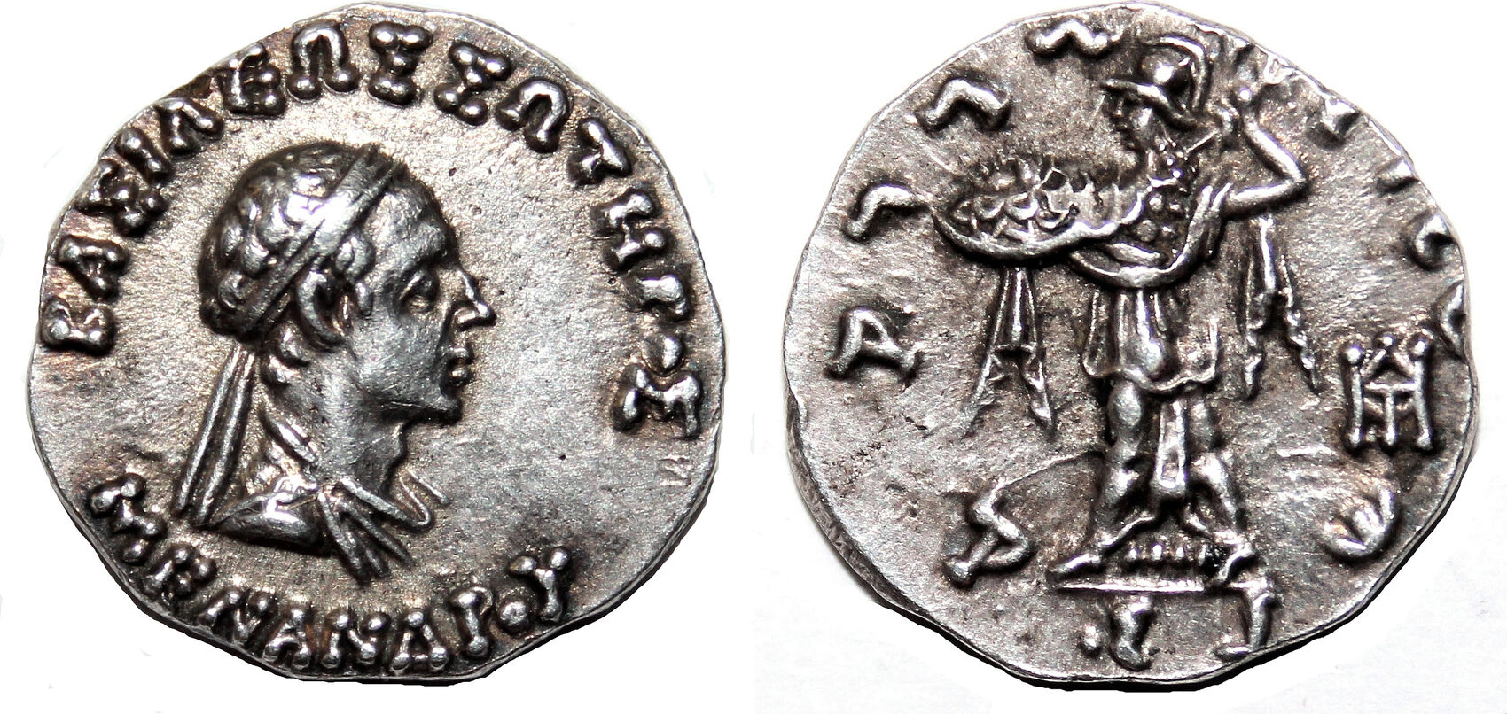 ca. 155-130 b.C. Baktria, Indo-Greek kingdom. MENANDER I Soter AR ...