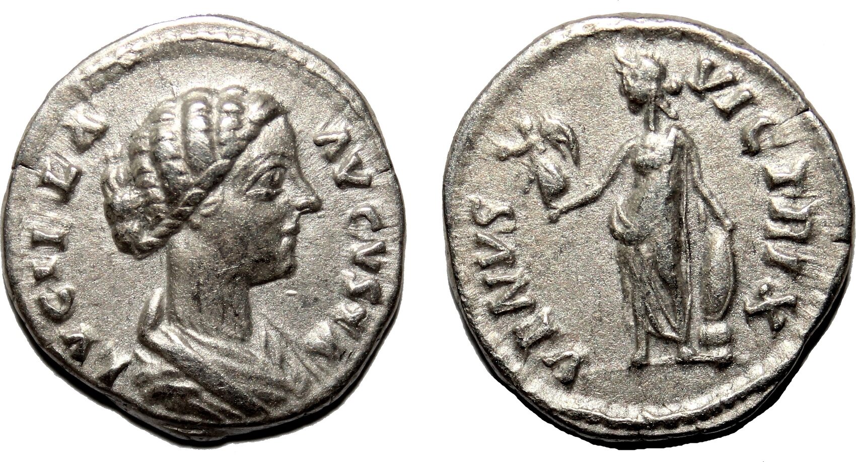 Roman Empire AD 164-166 LUCILLA AR Denarius. EF/EF-. Venus. | MA-Shops