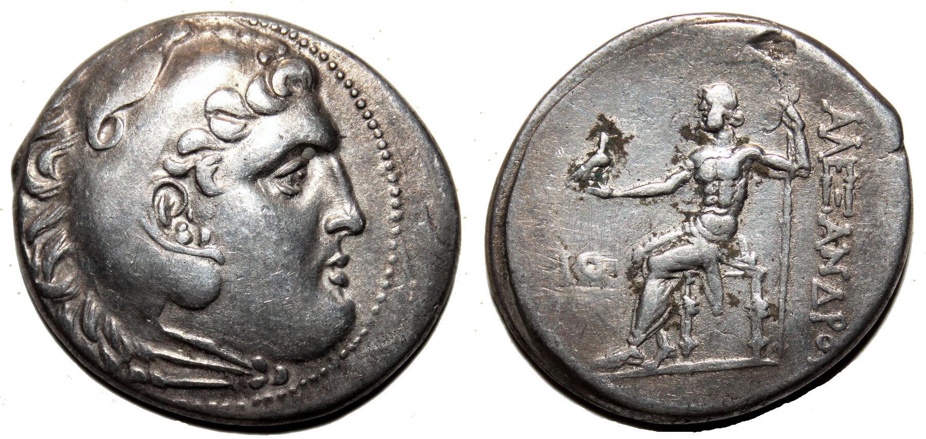 Greek 203-2 BC ALEXANDER III the Great AR Tetradrachm. EF/VF+. Aspendos ...