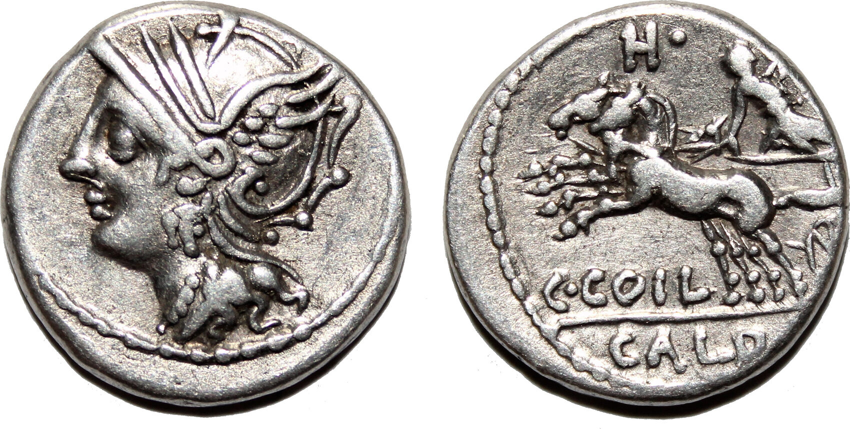 Roman Republic C. Coelius Caldus AR Denarius. EF-/VF+. Rome mint, 104 ...