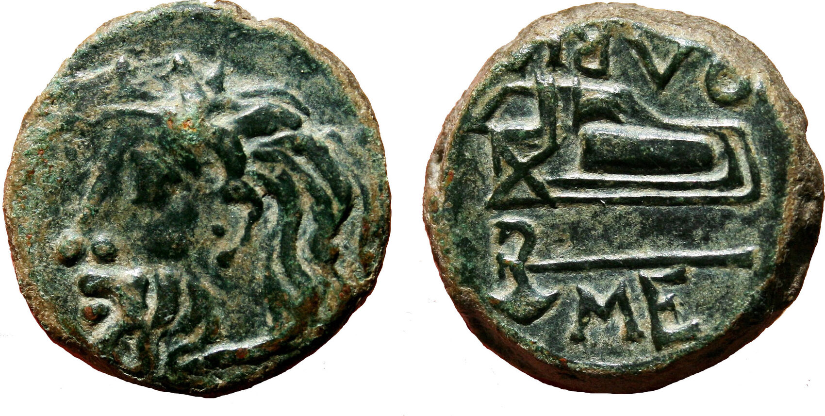Greek circa 310-280 BC OLBIA (Skythia) AE22. EF-/EF. River god ...