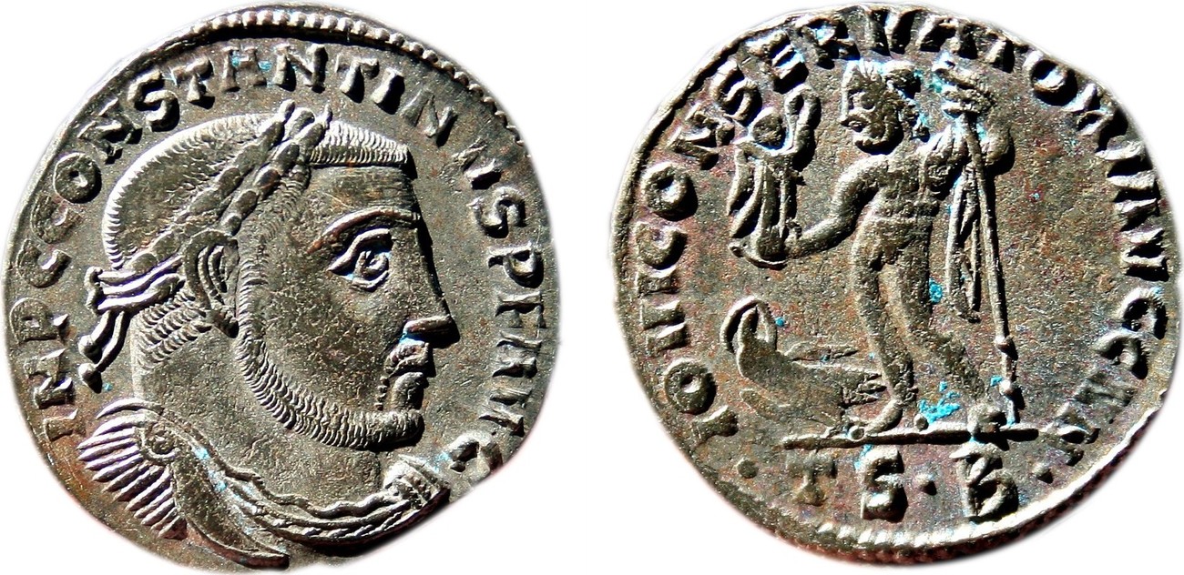 Roman Empire Roman Empire AD 312-313 CONSTANTINE I Æ Follis. EF ...