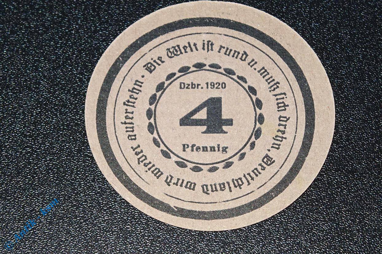 Serienscheine DE 4 Pf. Görlitz, Notgeld 4 Pfennig Schein in kfr. M-G ...