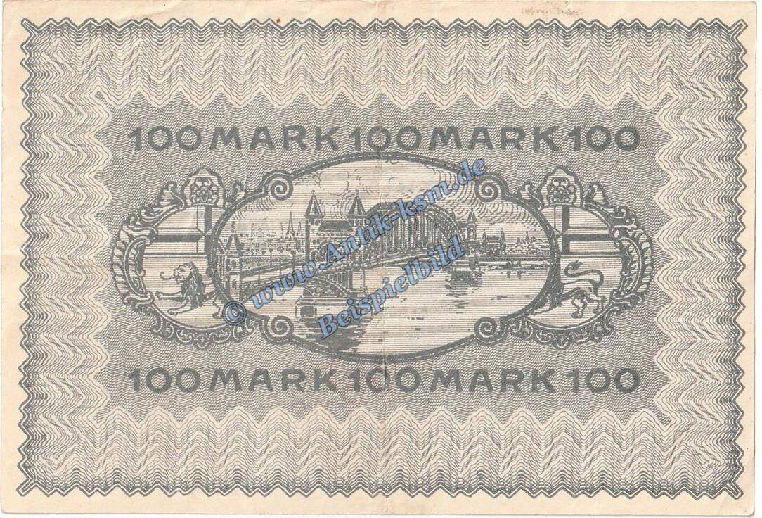 Großnotgeld De. 100 Mk. Bonn, Banknote 100 Mark Schein in L-gbr. Müller ...