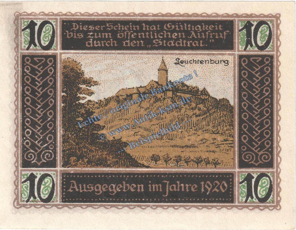 Notgeld De 10 Pf. Kahla, Notgeld 10 Pfennig Scheine in kfr. Tieste 3325.05.36, Thüringen 1920 1 ...